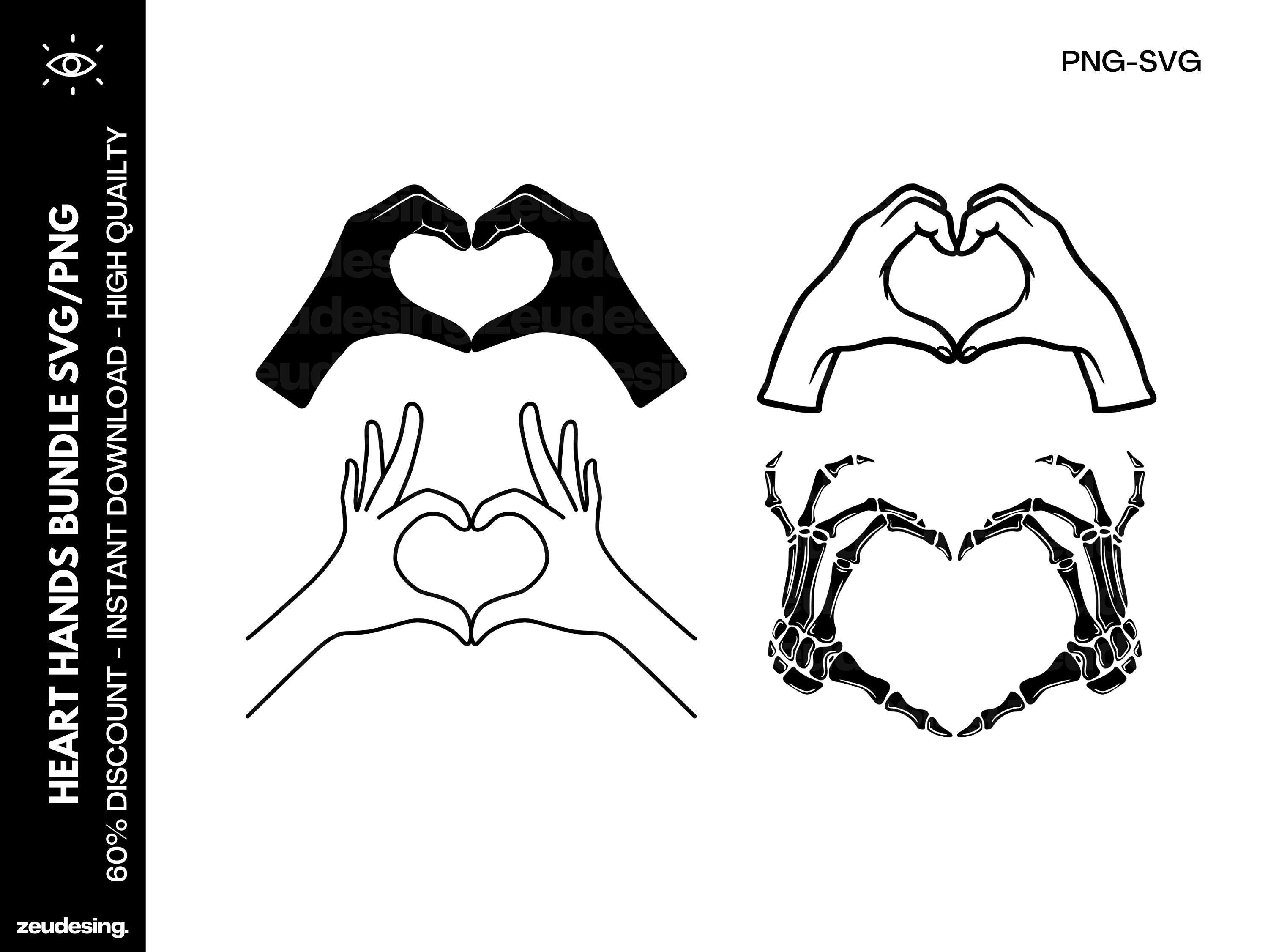 Heart Hands Svg, Love Hands Svg, Heart Bundle Svg, Heart Sign Svg ...