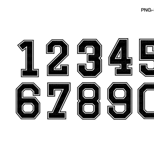 Jersey Font Number - Etsy