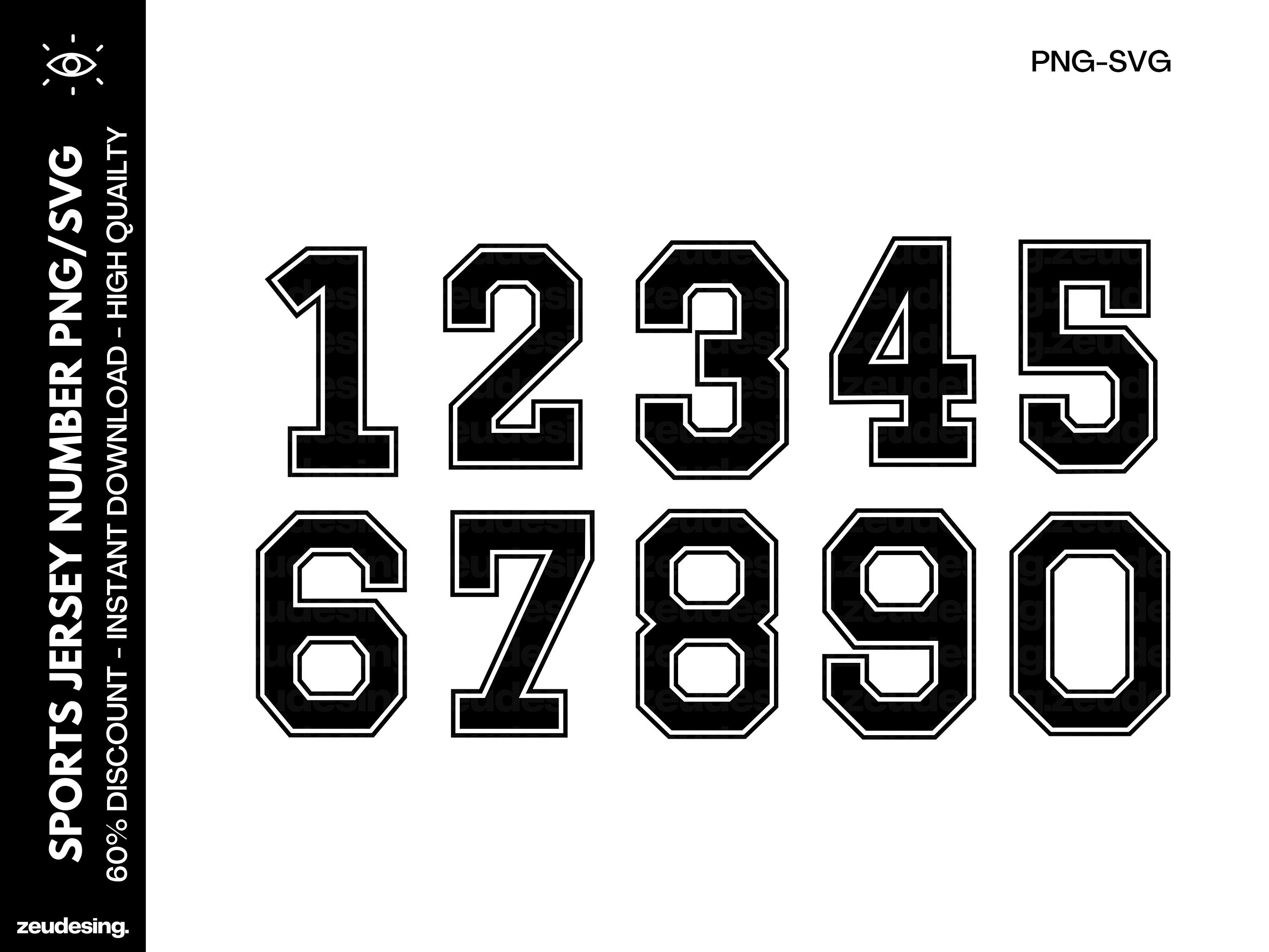 Sports: Jersey Number Svg, Jersey Font Svg, Jersey Template Svg ...