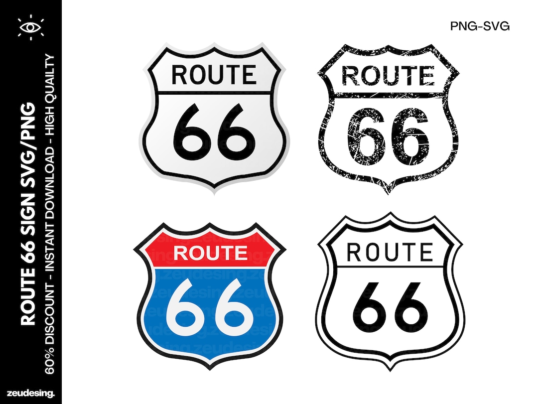 Route 66 Sign SVG, Road Sign SVG, Highway Sign Svg, USA Road Svg, Route ...