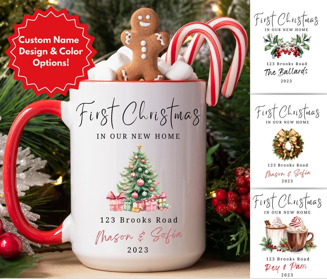 Personalized New Home Mug, New Home Christmas Gift, First Christmas in ...