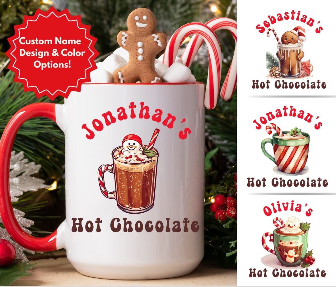 Personalized Kids Hot Chocolate Christmas Mug, Hot Chocolate Mug, Hot ...