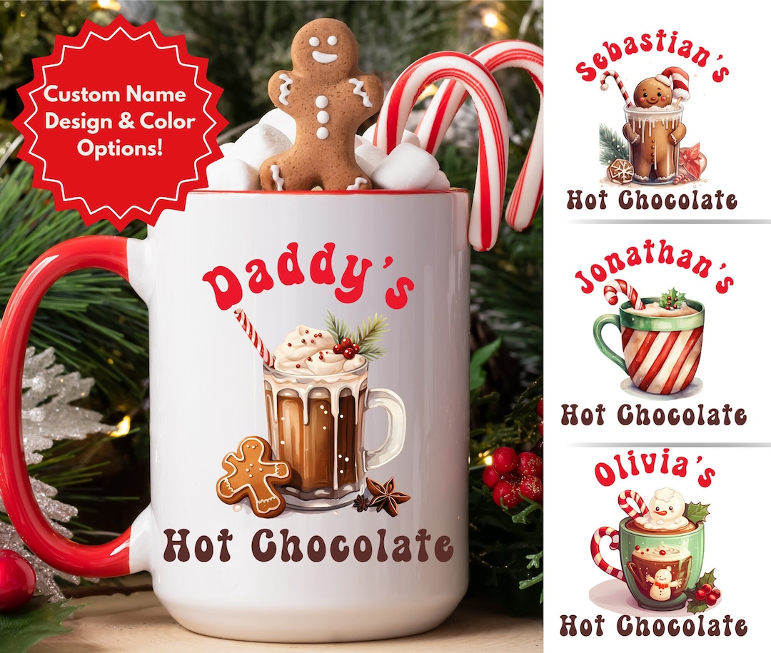 Personalized Kids Hot Chocolate Christmas Mug, Hot Chocolate Mug, Hot ...