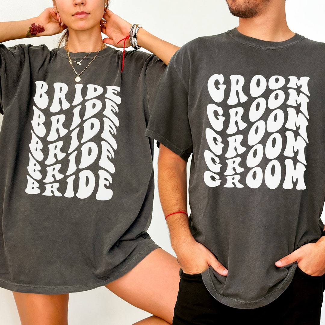 Custom Bride and Groom Wedding Shirt, Bridal Party Couples Honeymoon ...