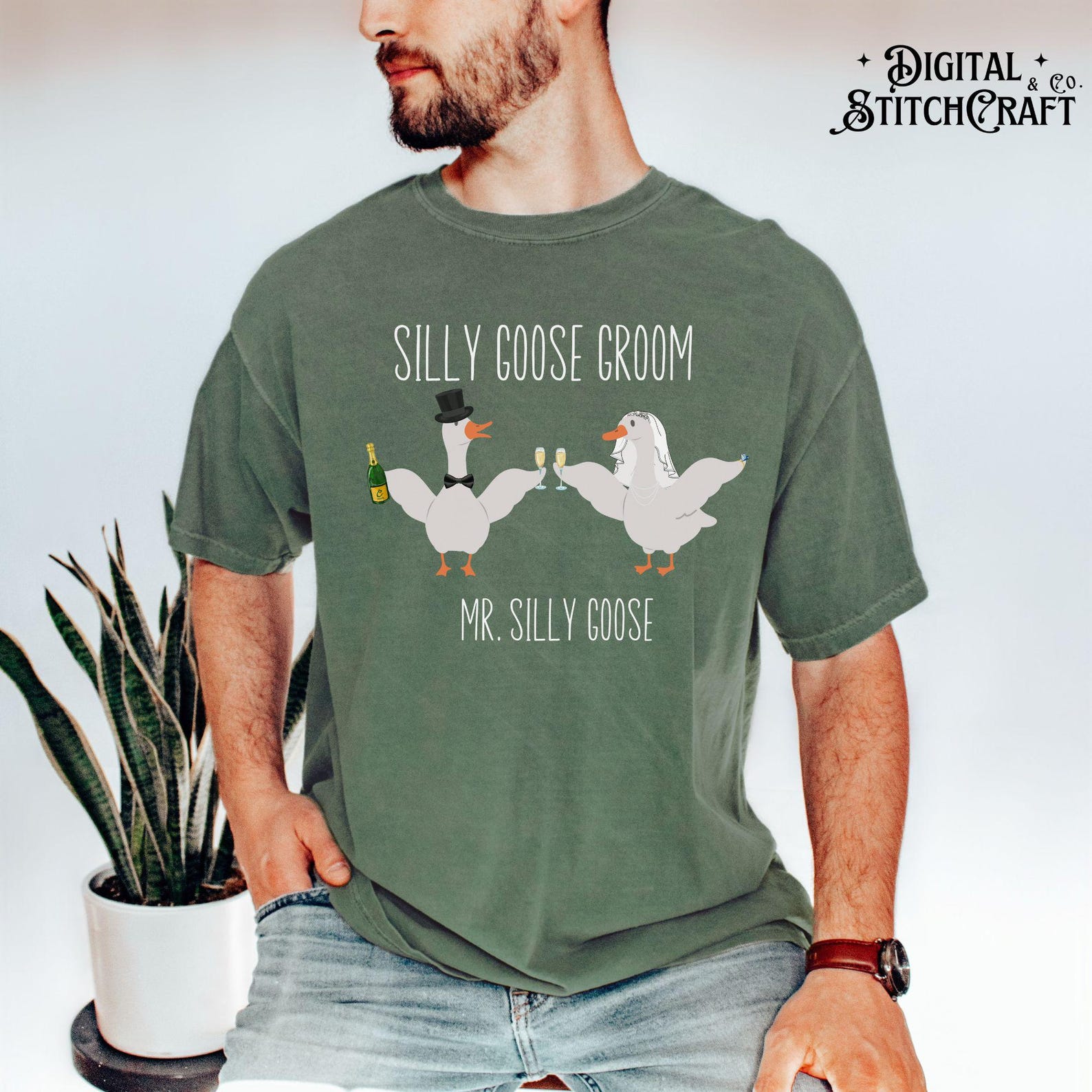Custom Silly Goose Bride and Groom Wedding Shirt, Couples Honeymoon ...