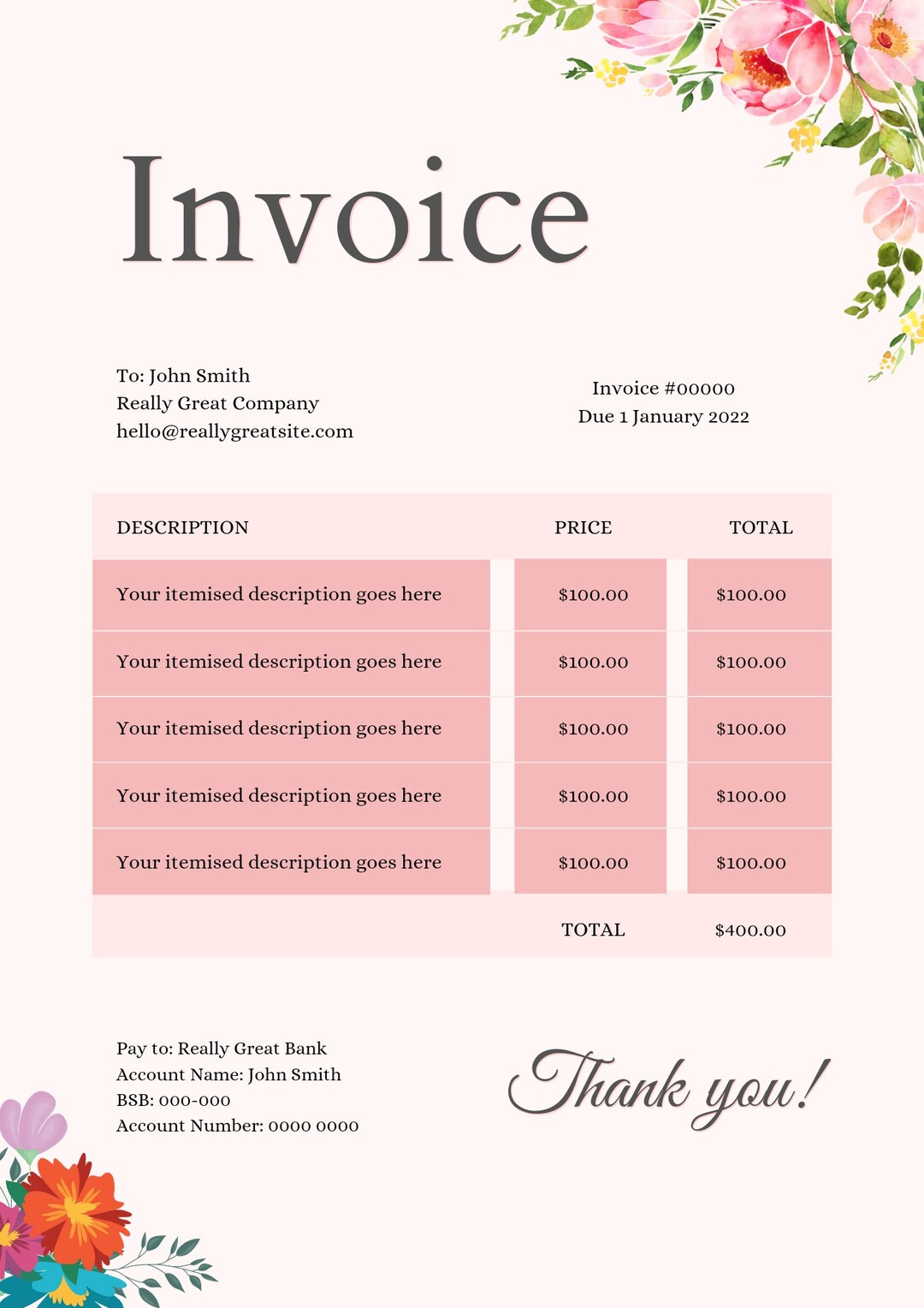 Design a Sleek Boho-inspired Invoice for Small Businesses. - Etsy