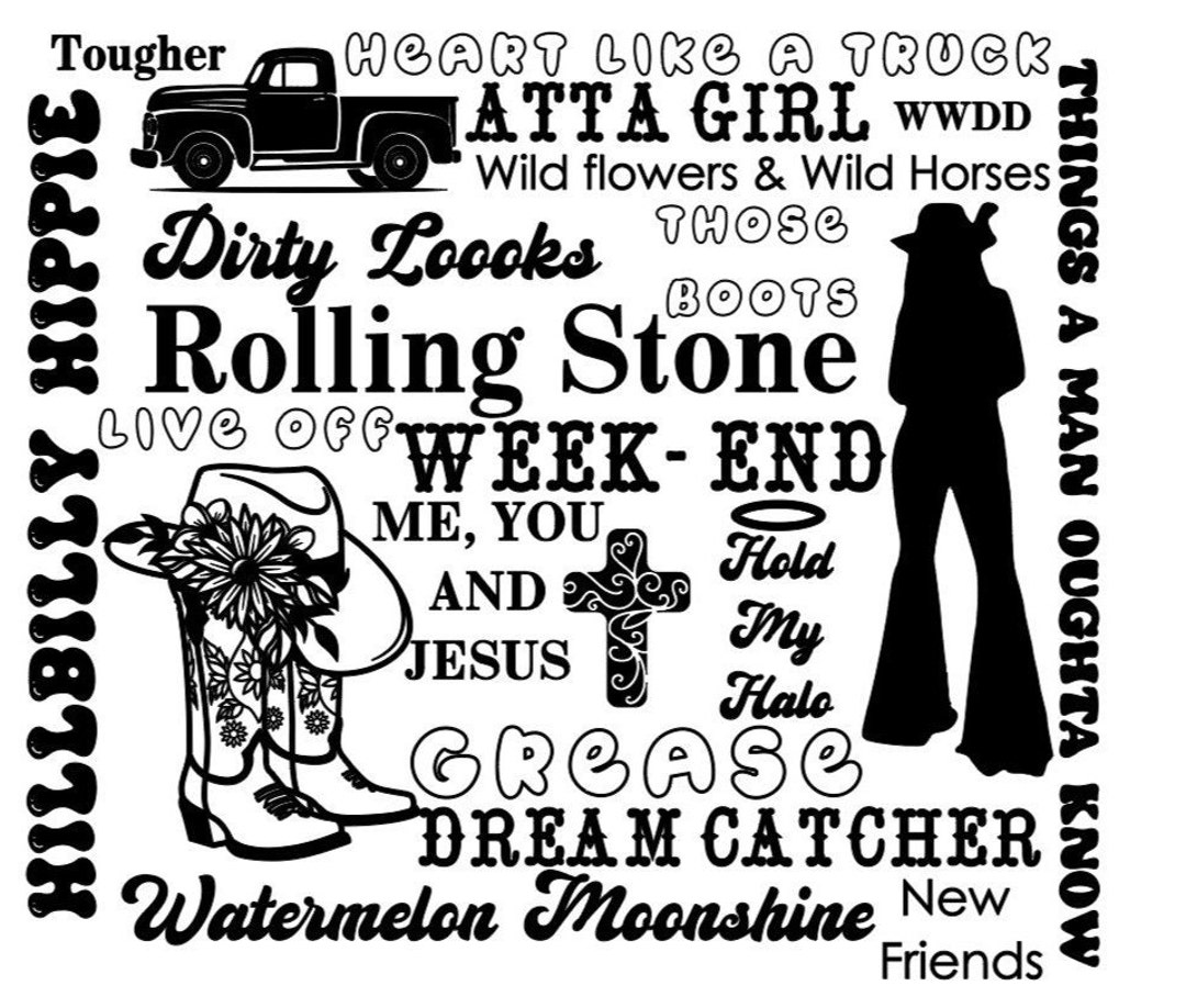 Lainey Wilson SVG PNG Country Music Western Song Titles Bell
