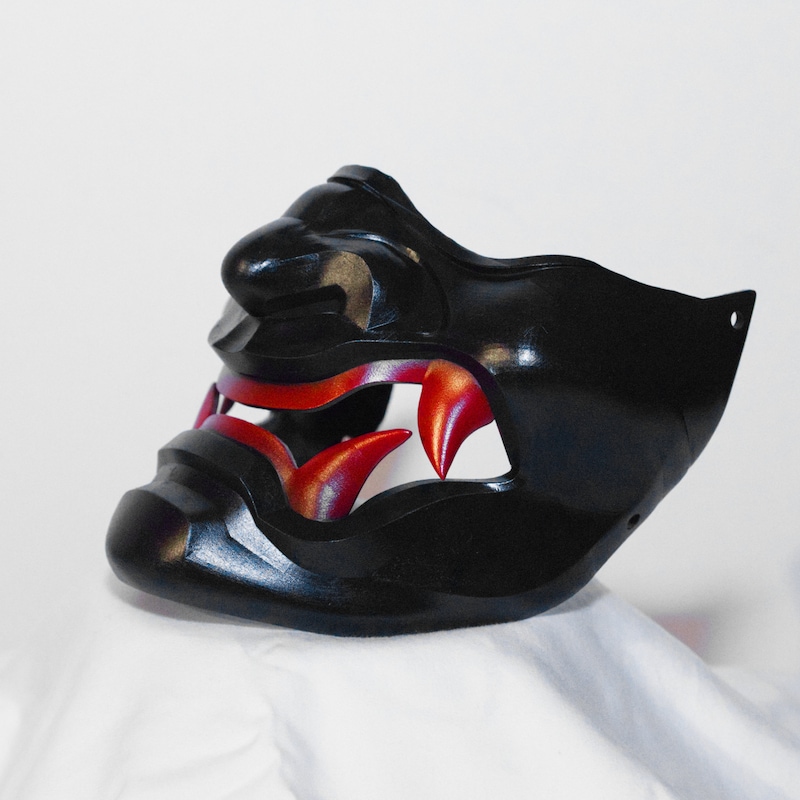 Oni Mask Half Face - Etsy