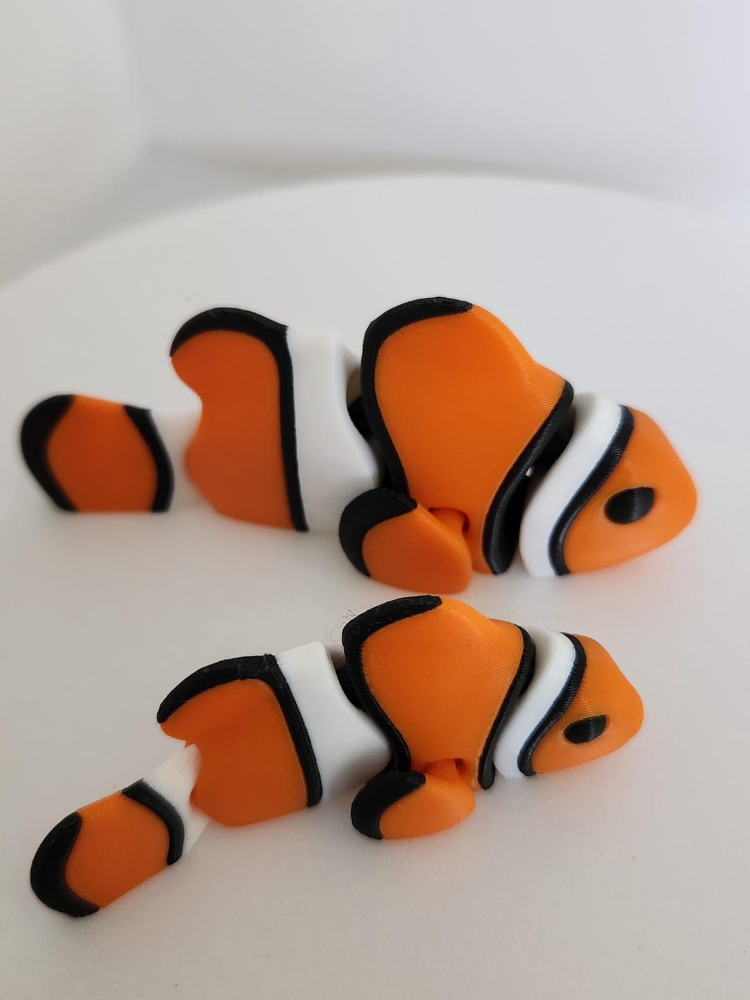 3D Printed Articulating Clownfish: Flexible Fidget Toy, Ocean Decor - Etsy