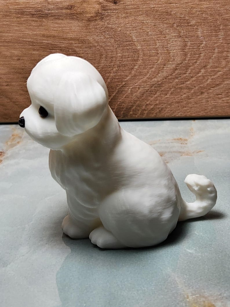 3D Printed Maltese Dog Figurine: Adorable Desk Decor - Etsy