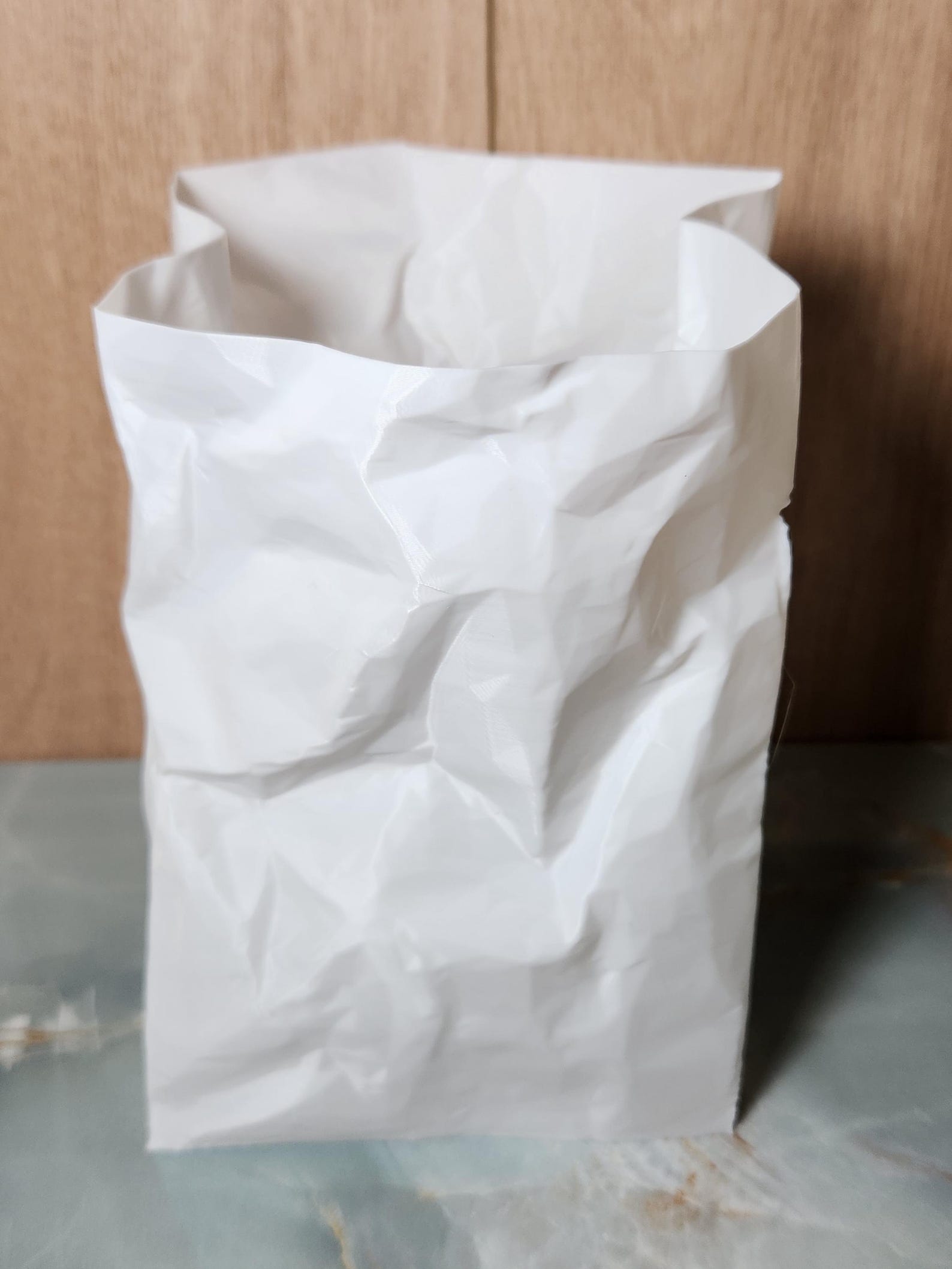 3D Printed Crinkled Paper Bag - Decorative and Versatile Use, Gift Bag ...
