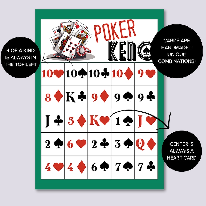 Printable Poker Keno Cards, PO-KE-NO Cards, Printable Pokeno Cards ...