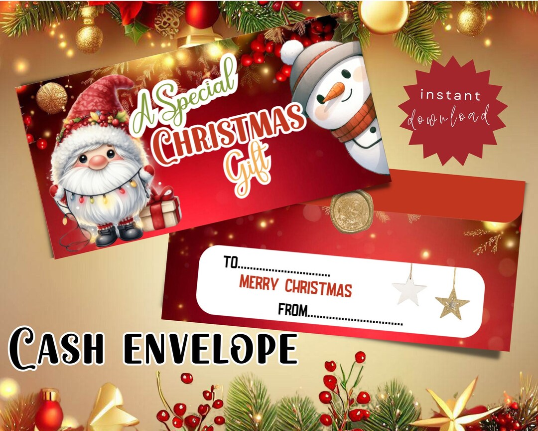 Christmas Cash Envelope Printable, Printable Holiday Money Holders ...