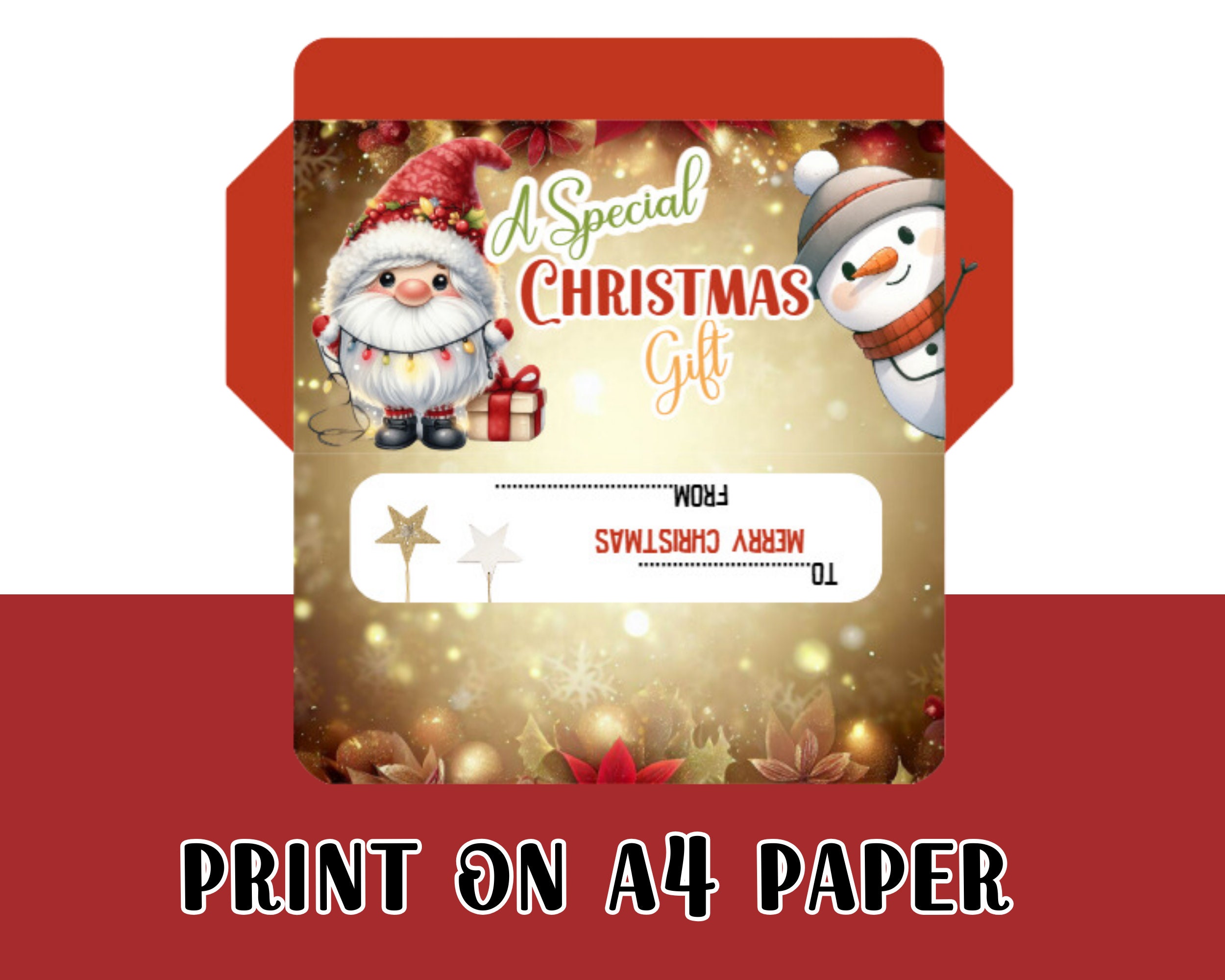Christmas Cash Envelope Printable,printable Holiday Money Holders,gift ...