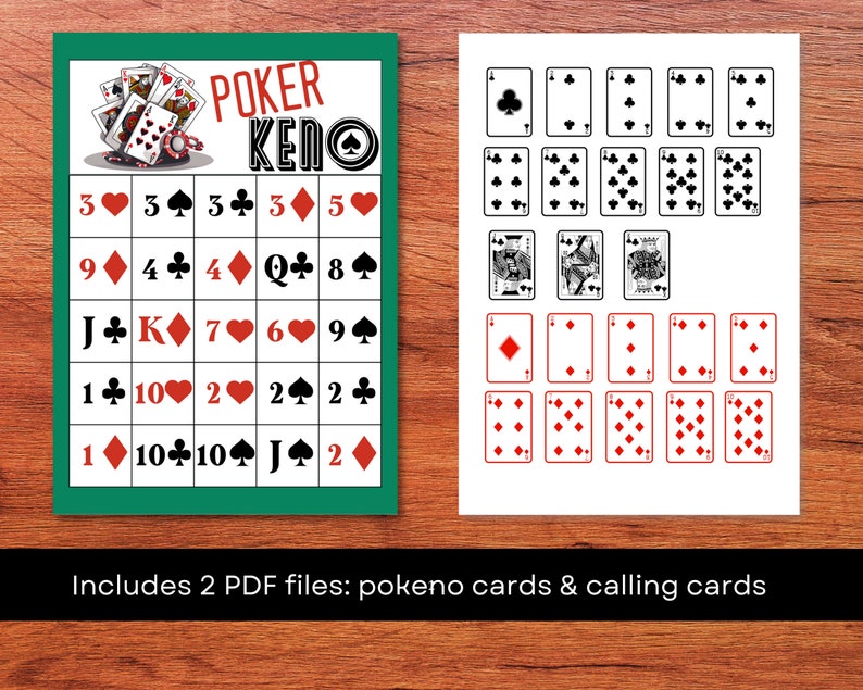 Printable Poker Keno Cards, PO-KE-NO Cards, Printable Pokeno Cards ...