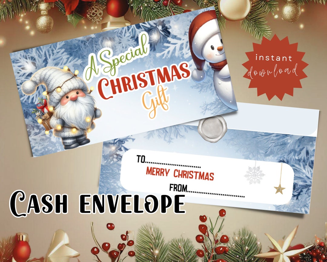 Printable Christmas Cash Envelope: Holiday Money Gift (PDF) - Etsy