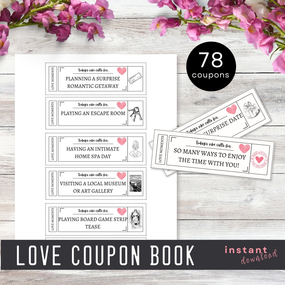Love Coupon Book Printable, Valentines Coupons Printable, Valentines ...