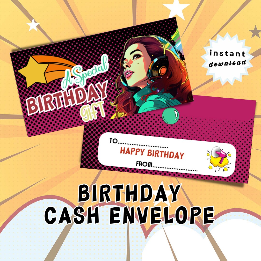 Birthday Cash Envelope Printable, Printable Birthday Money Holders ...