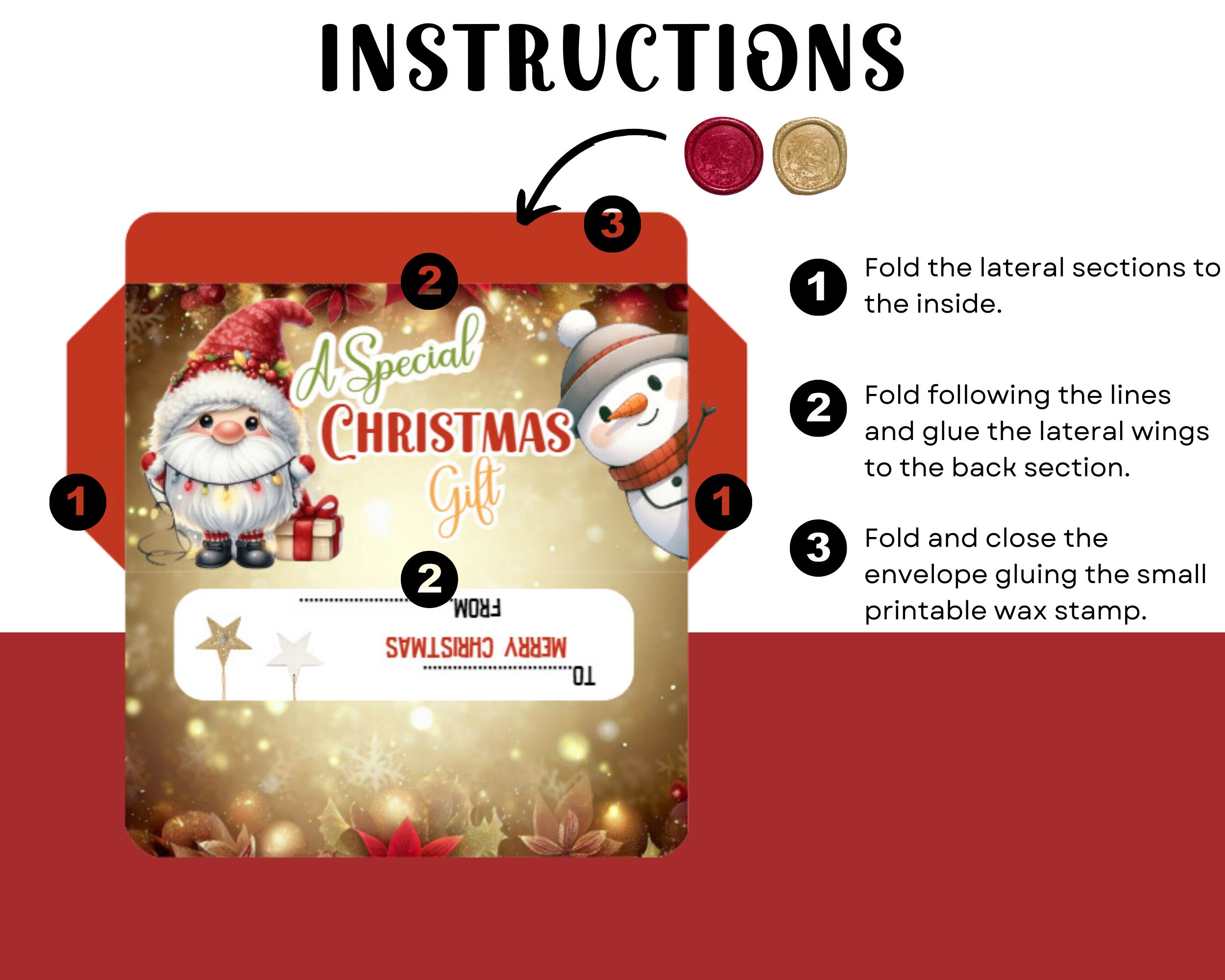 Christmas Cash Envelope Printable,printable Holiday Money Holders,gift ...