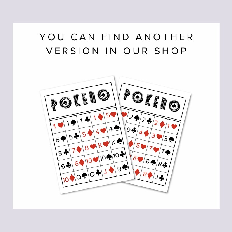 Printable Poker Keno Cards, PO-KE-NO Cards, Printable Pokeno Cards ...