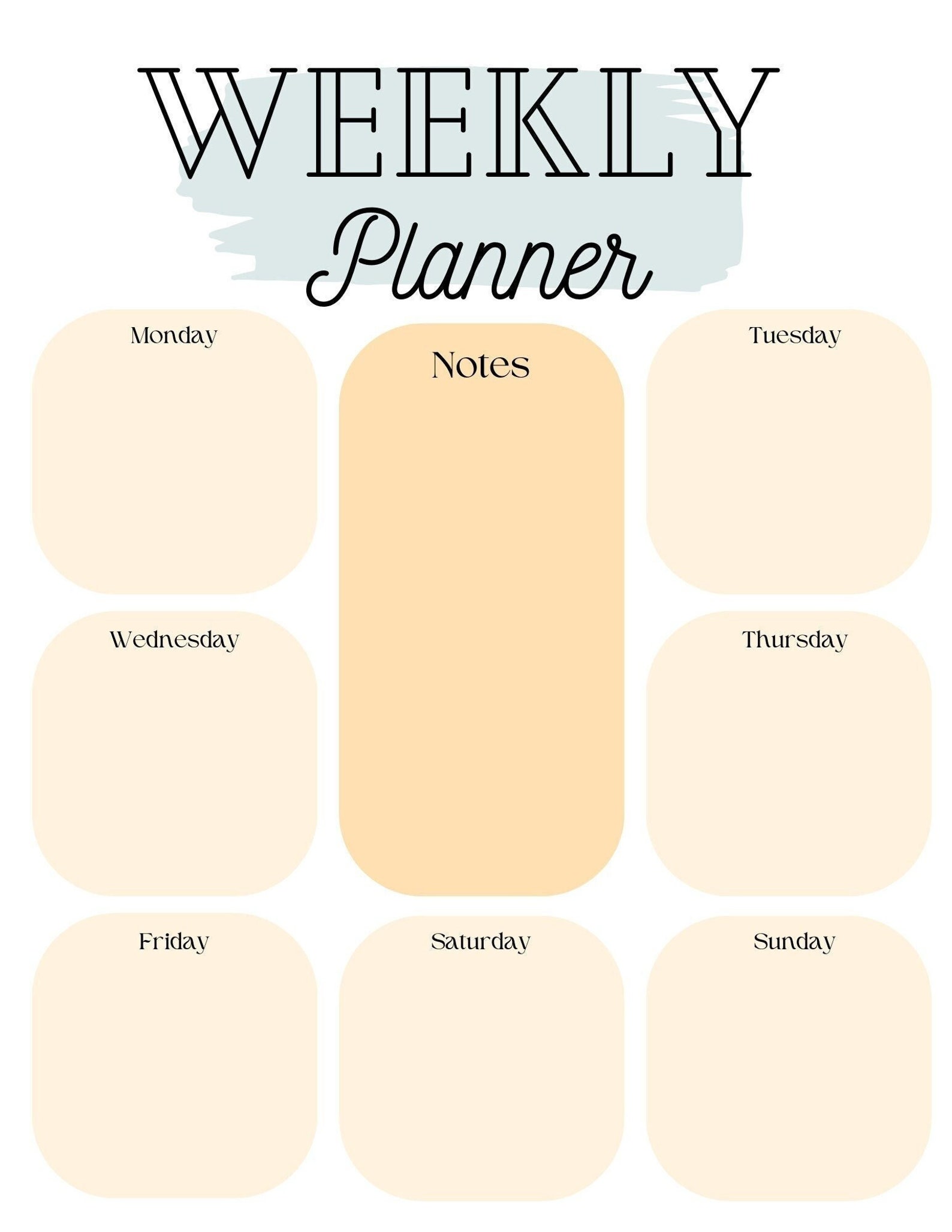 Weekly Planner Downloadable Planner Downloadable Weekly - Etsy