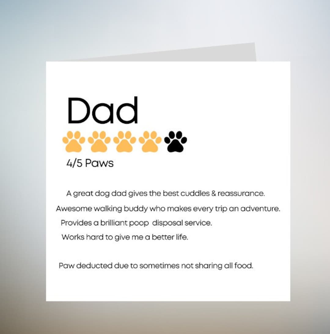 Dog Dad Birthday Card Happy Birthday Dog Dad I Woof You so Much ...