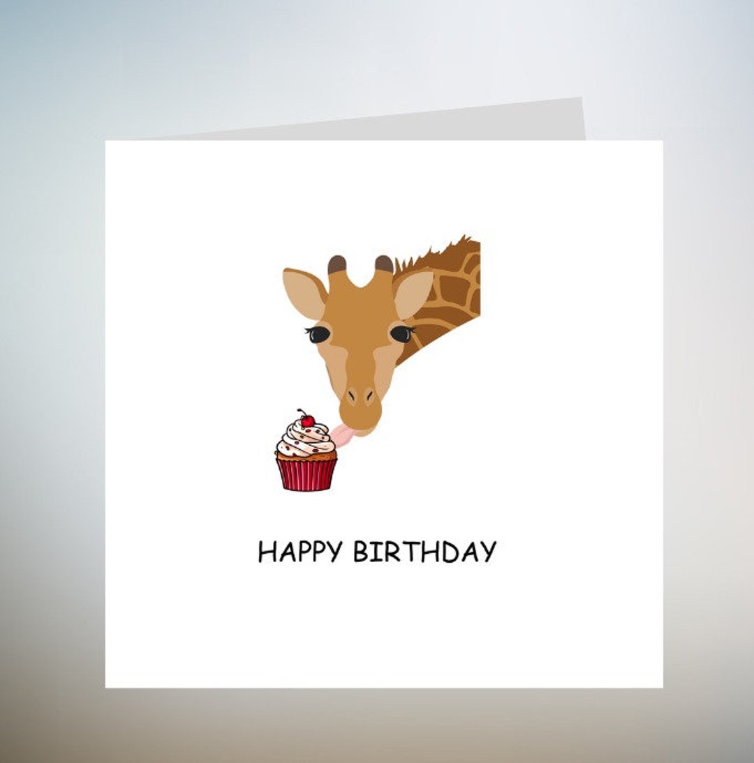 Giraffe Birthday Card, Giraffe Card, Birthday Cards, Birthday Card ...