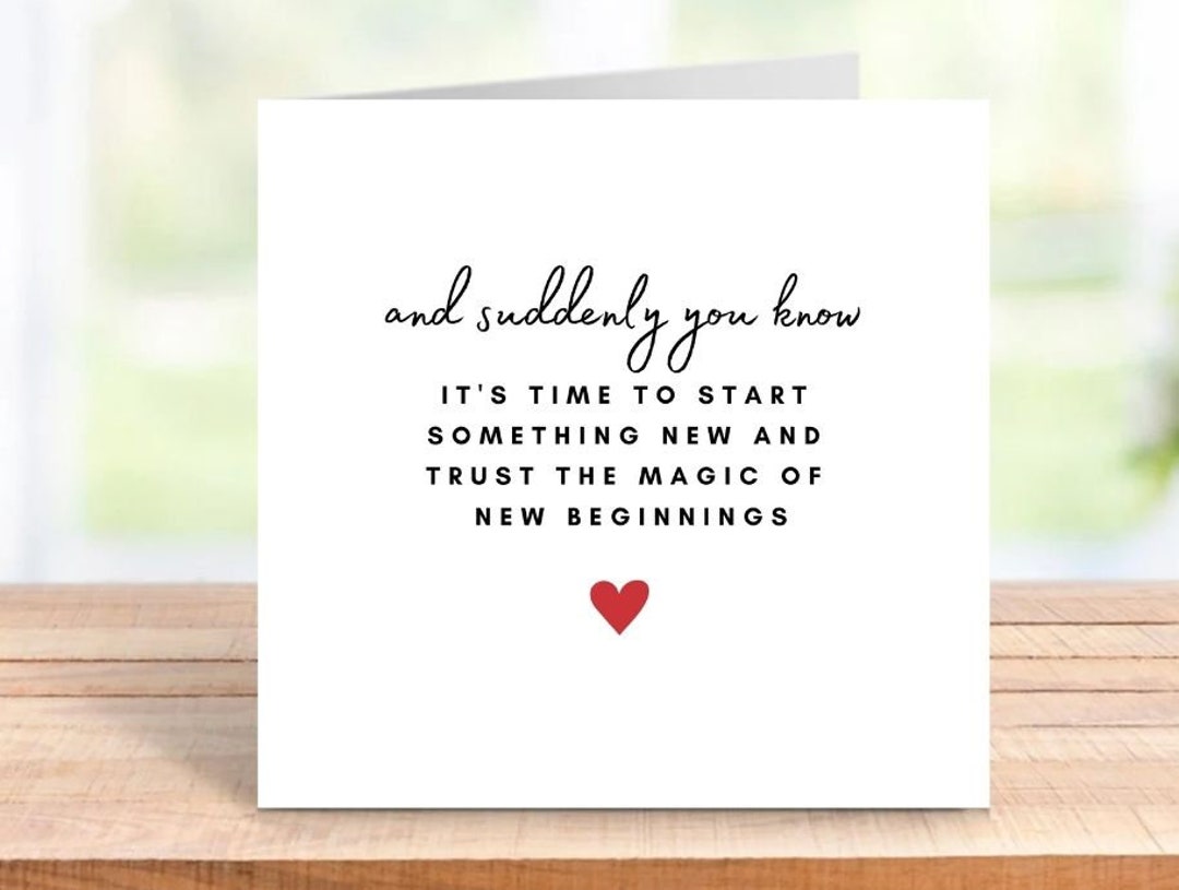 Personalised New Beginnings Card Fresh Start Card New Job Card New Home ...