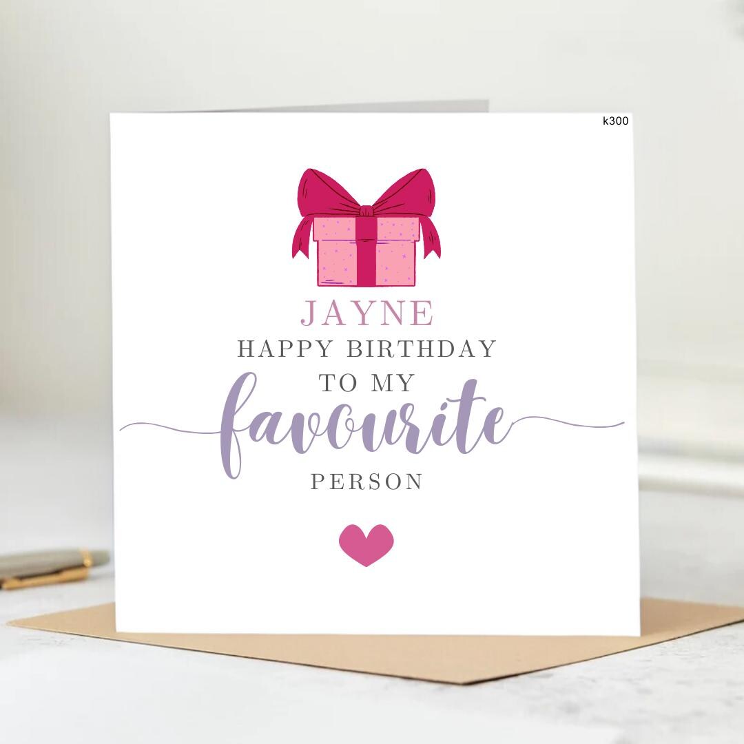 Happy Birthday to My Favourite Person Card 6x6 - Etsy UK