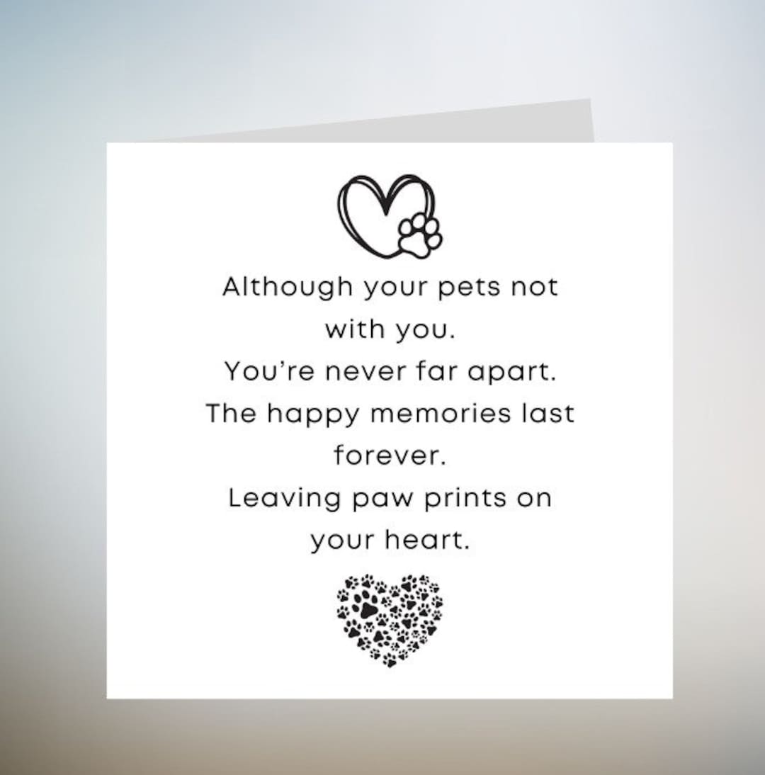 Pet Loss Card, Dog Loss, Cat Loss, Sympathy Card, Thinking of You ...