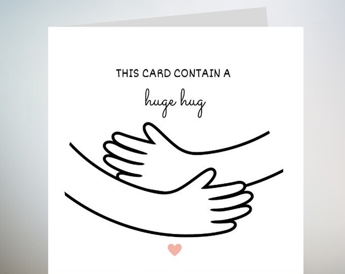 Virtual Hug Card | Long Distance Greeting Card (printable File INSTANT ...