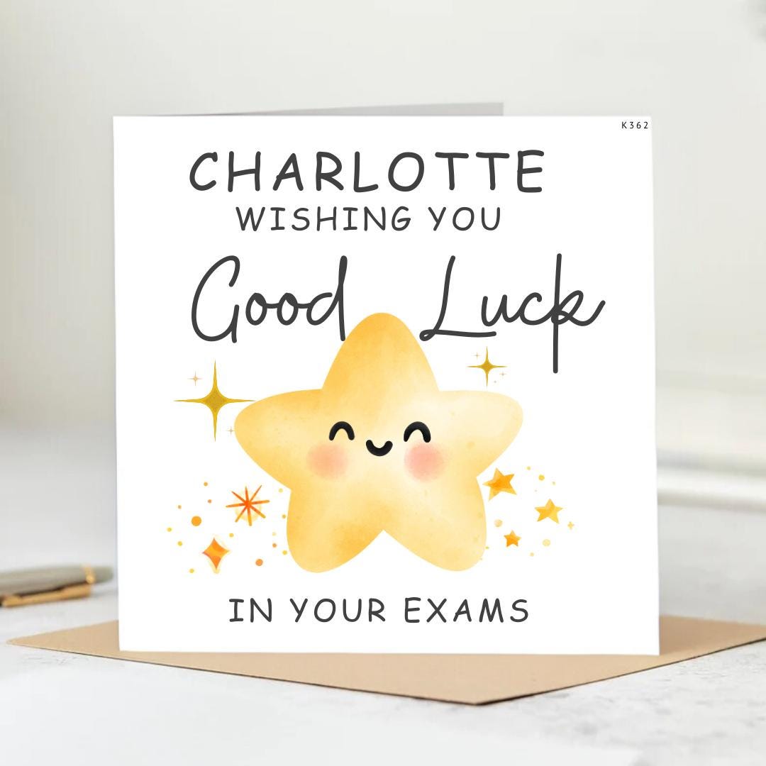Good Luck Exams Card: Personalized A-level, GCSE, 11 Plus - Etsy