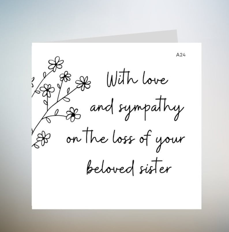 Sister Sympathy Card, Loss of Sister, Sorry for Your Loss, in Deepest Sympathy, Condolences 6x6 ...