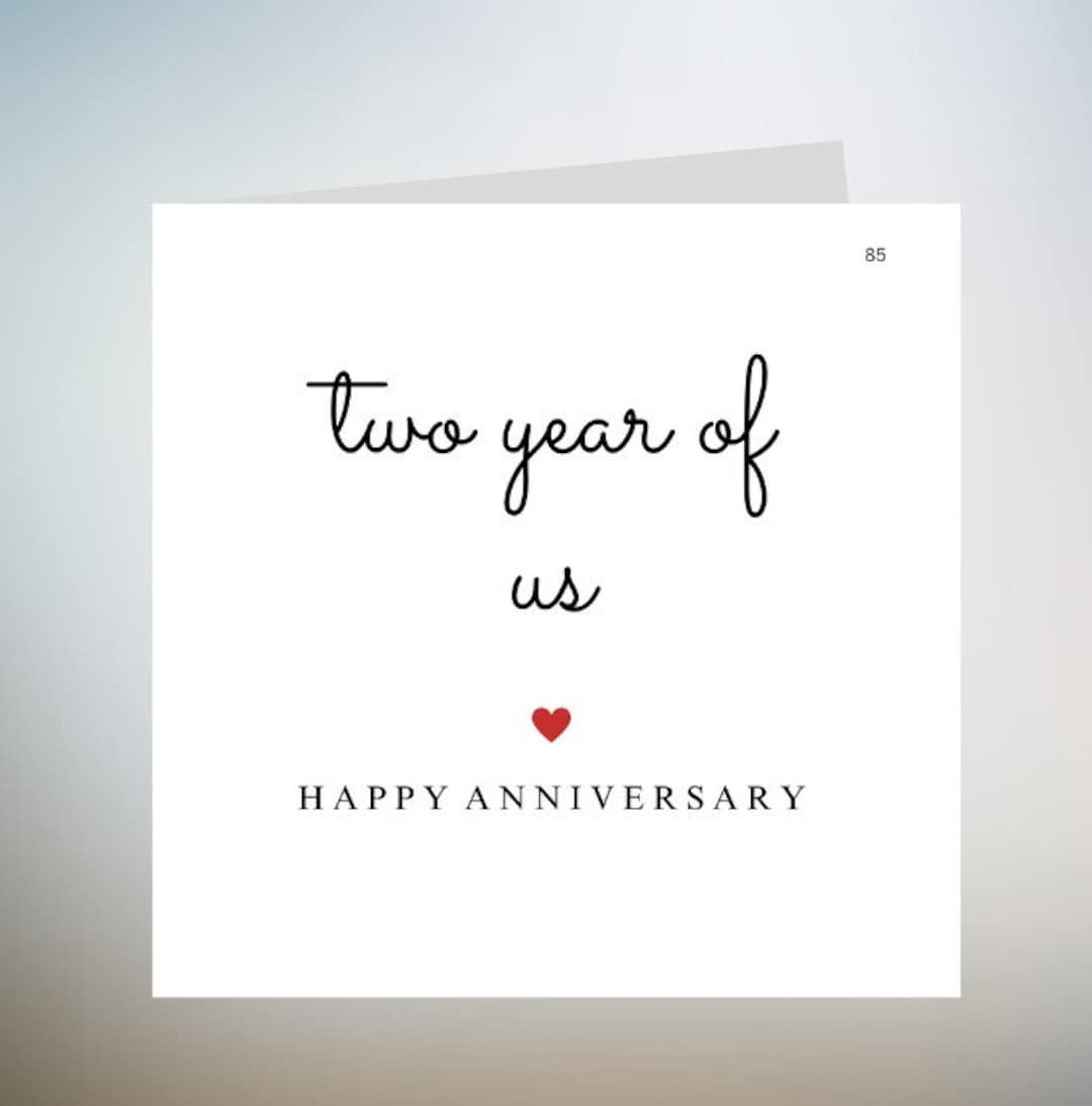 2 Year Anniversary Card / Card for Husband / Wife / Boyfriend ...
