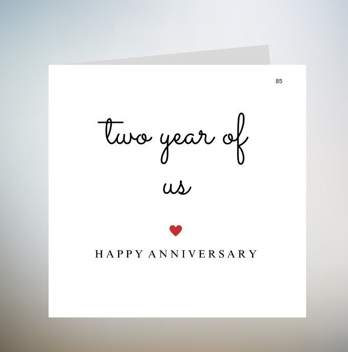 2 Year Anniversary Card / Card for Husband / Wife / Boyfriend ...