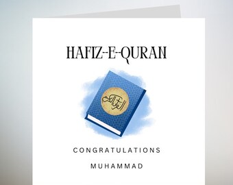 Personalised Hafiz Mubarak Greeting Card, Hafiz Card, Quran Gift, Hafiz ...