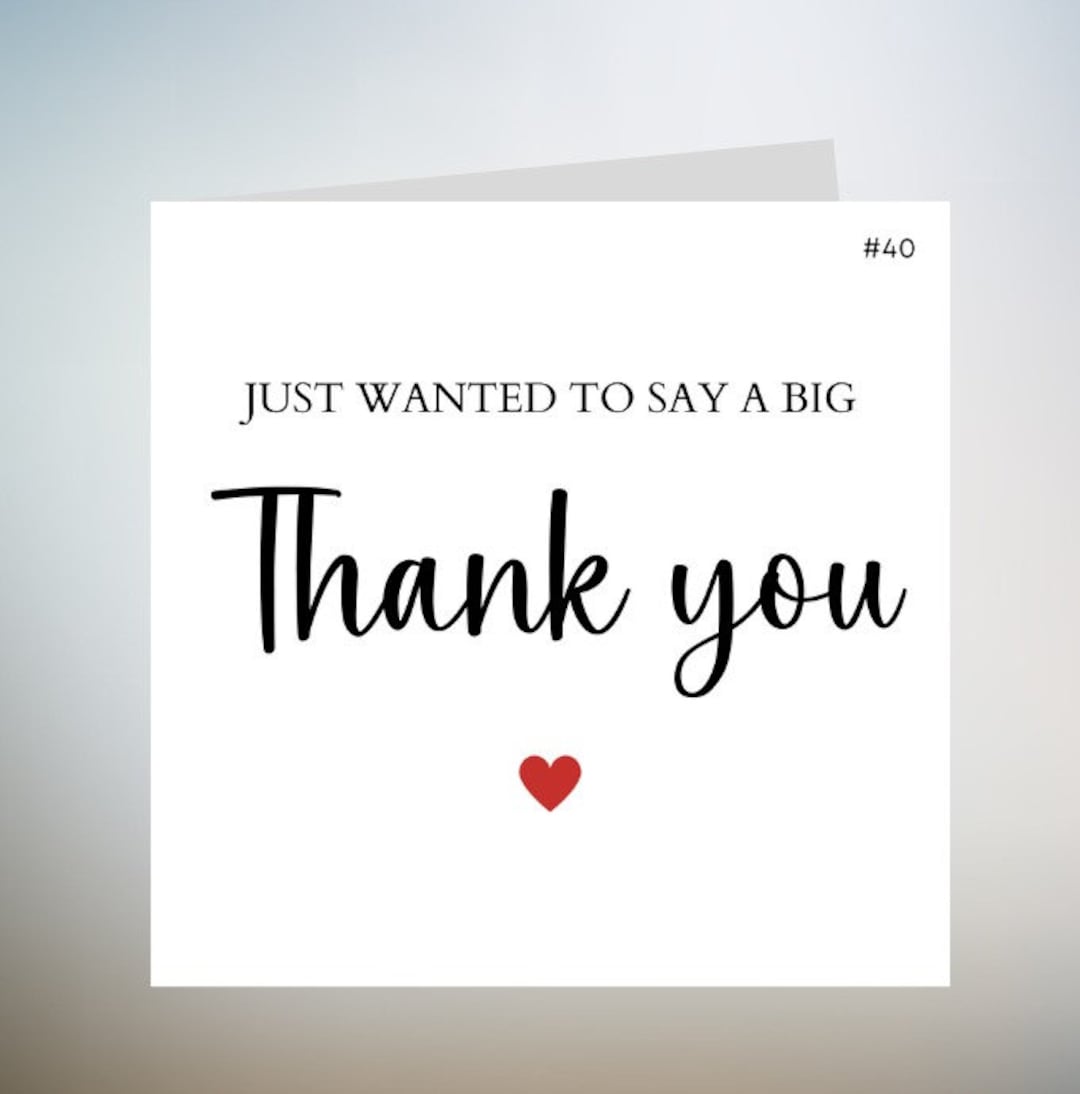 Personalised Big Thank You Card for Best Friend, Mum, Dad, Boyfreind ...