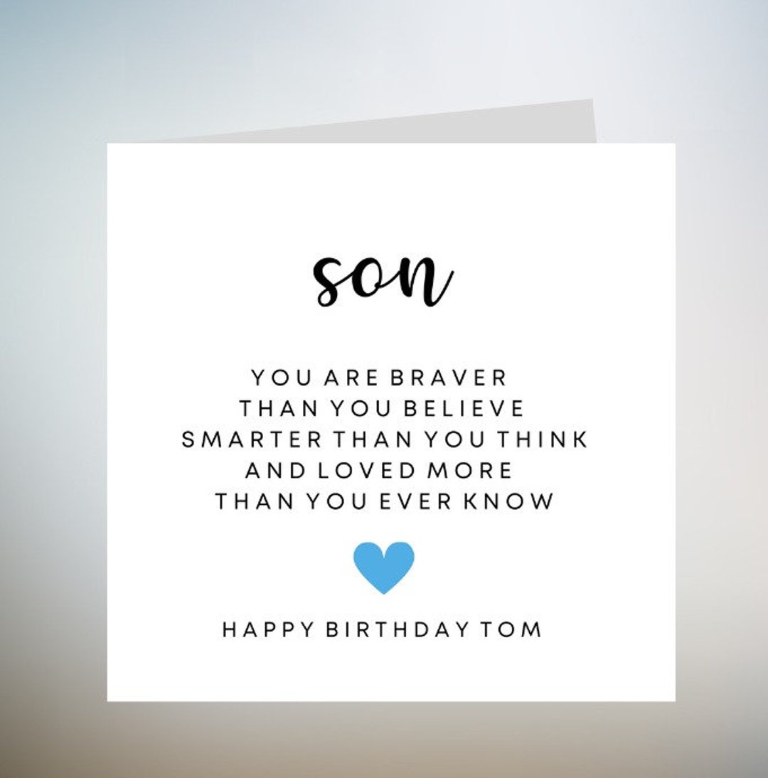 Personalized Son Birthday Card: Poem for Grown up Son (6x6) - Etsy