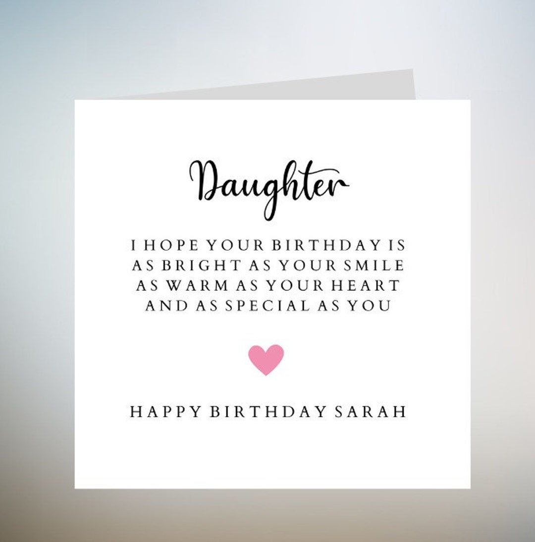 Daughter Birthday Card, Personalised Birthday Card for Daughter ...