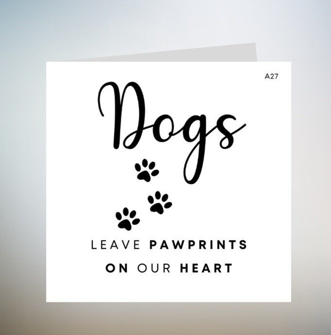Personalised Paw Print Card Card Dog Card Pet Sympathy Card Dog ...