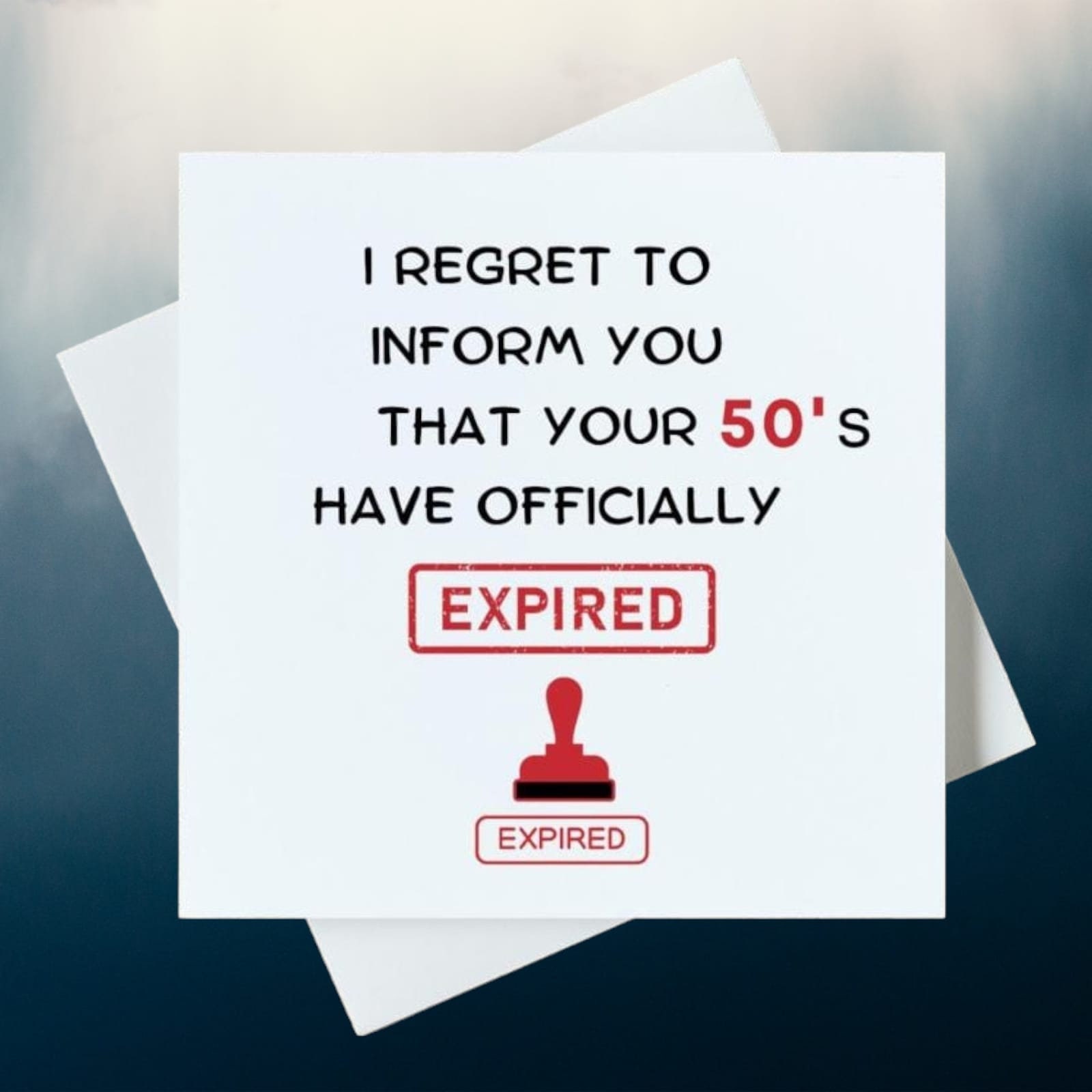 Expired Birthday Card Getting Old Card, Age Expired Card Personalised ...