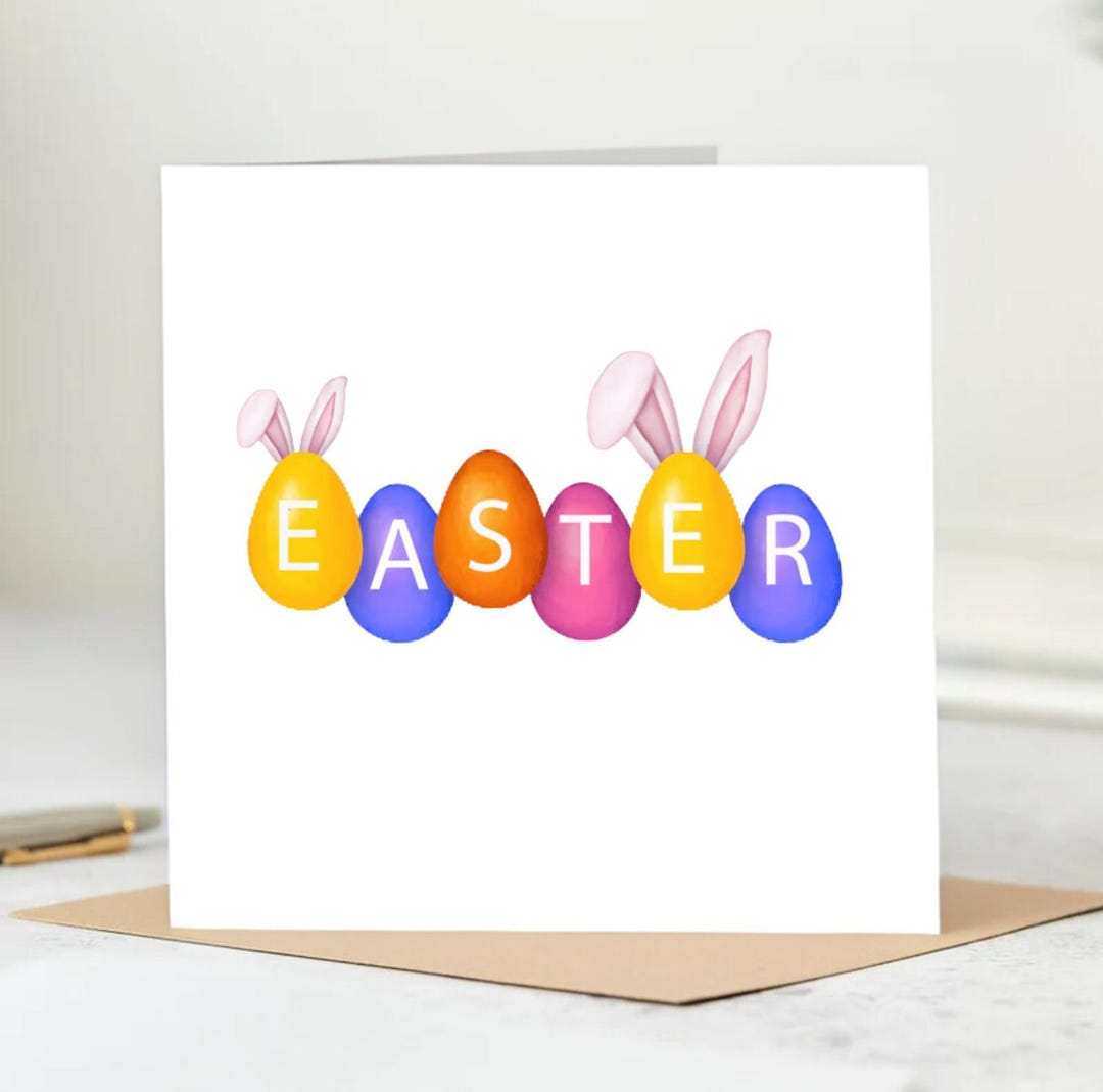 Easter Card, Easter Egg Card, Happy Easter Card, Easter Card for Kids ...