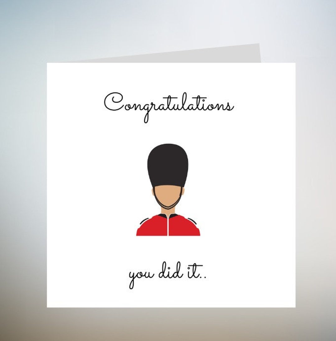 Soldier Congratulations Card You Did It Job 6x6 - Etsy