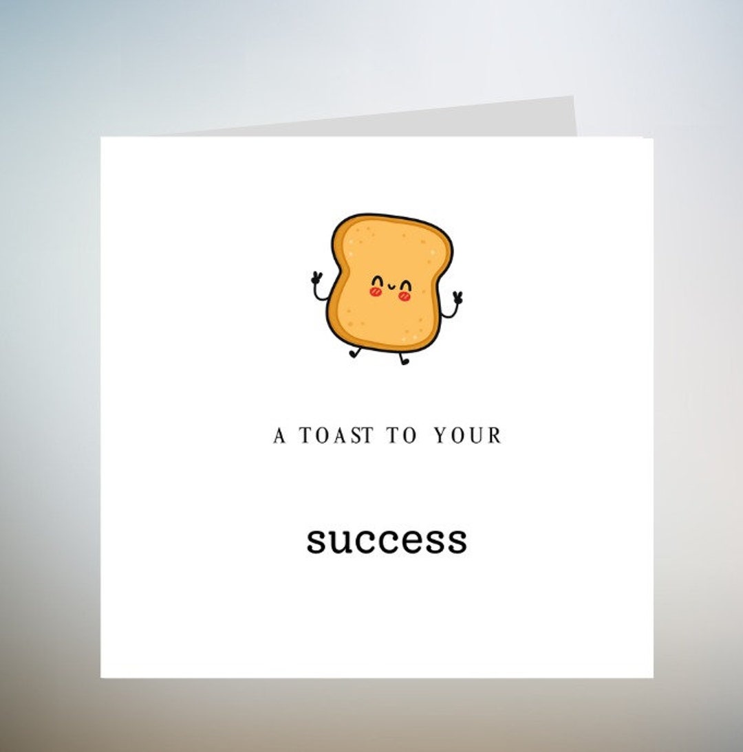 A Toast to Your Success Congrats Card, Well Done Card, Achievement Card ...