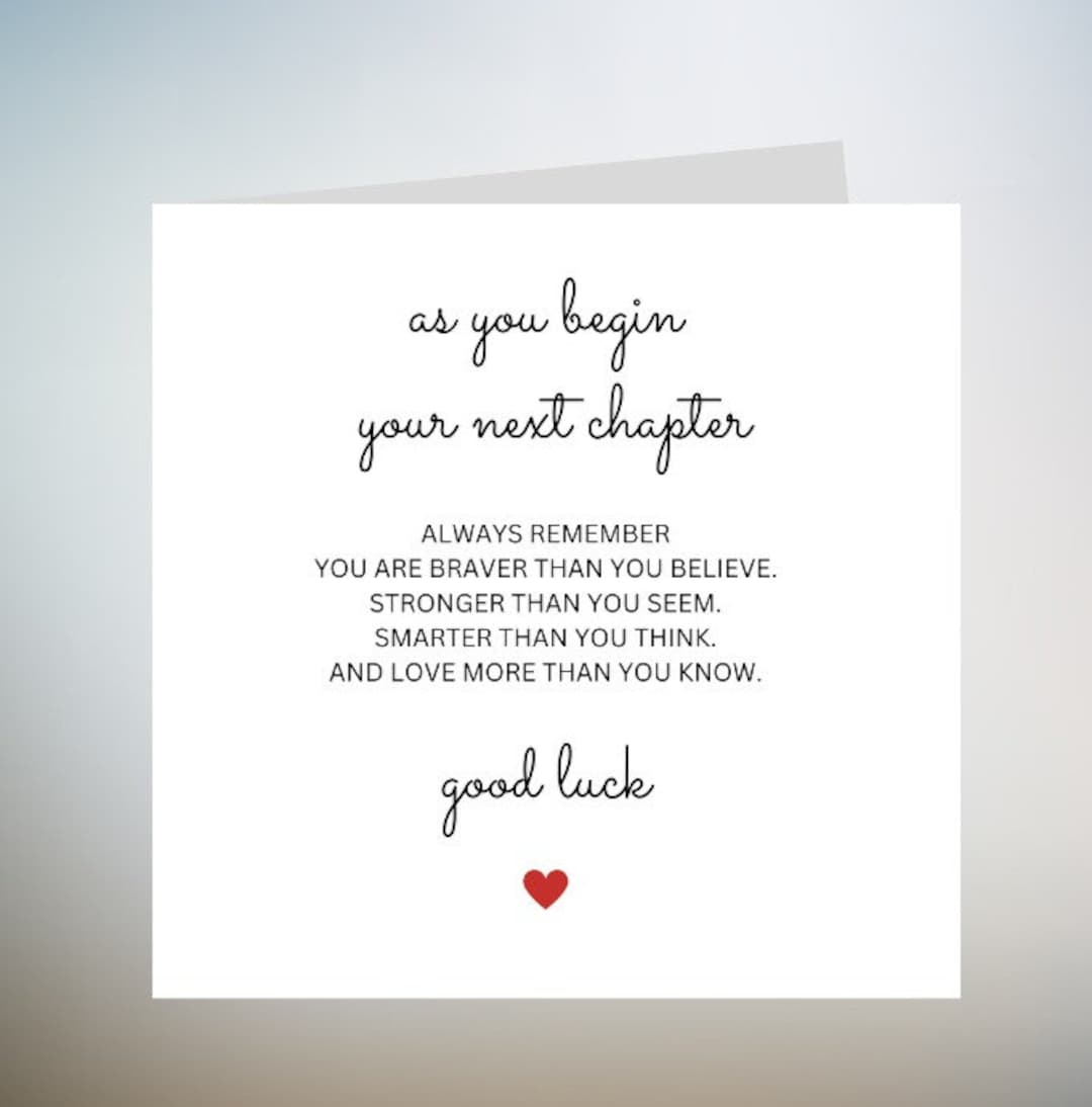 Personalised New Chapter Good Luck, Best of Luck Card, New Job Good ...