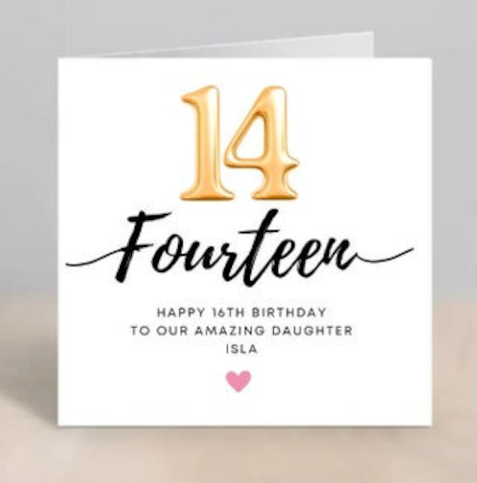 Personalised 14th Birthday Card, Teenage Girl Fourteenth Birthday ...