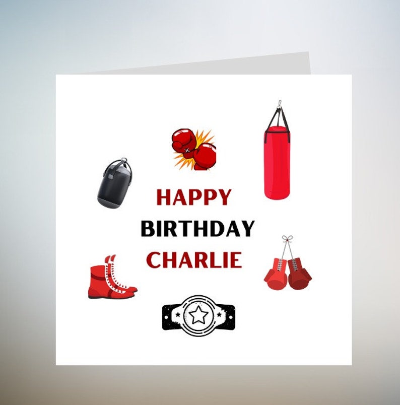 Personalised Boxer Birthday Card Boxing Card for Son Brother Dad Uncle ...