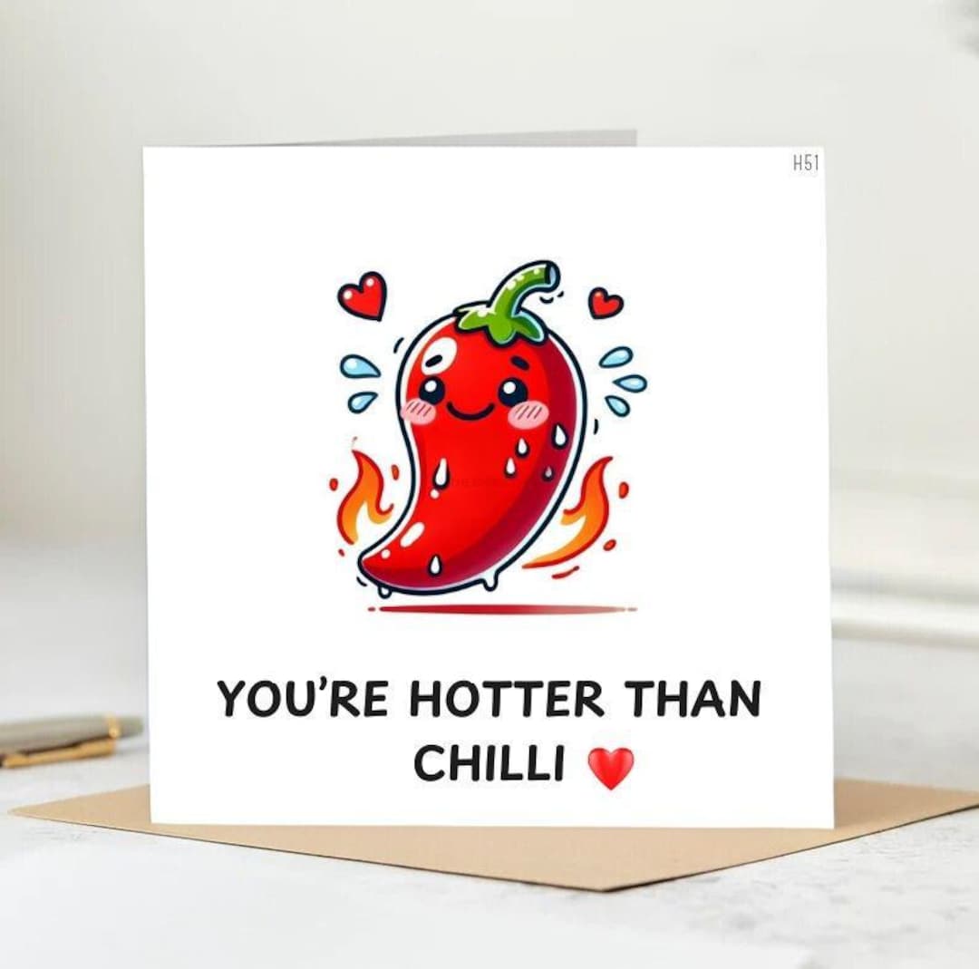 Funny Spicy Birthday Card: Retro Cartoon Chilli Pepper, Hot Stuff - Etsy