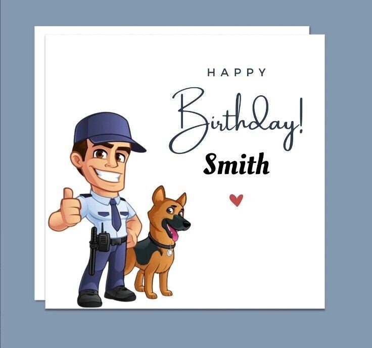 Happy Birthday Future Police Officer, Police Officer Personalised Card ...