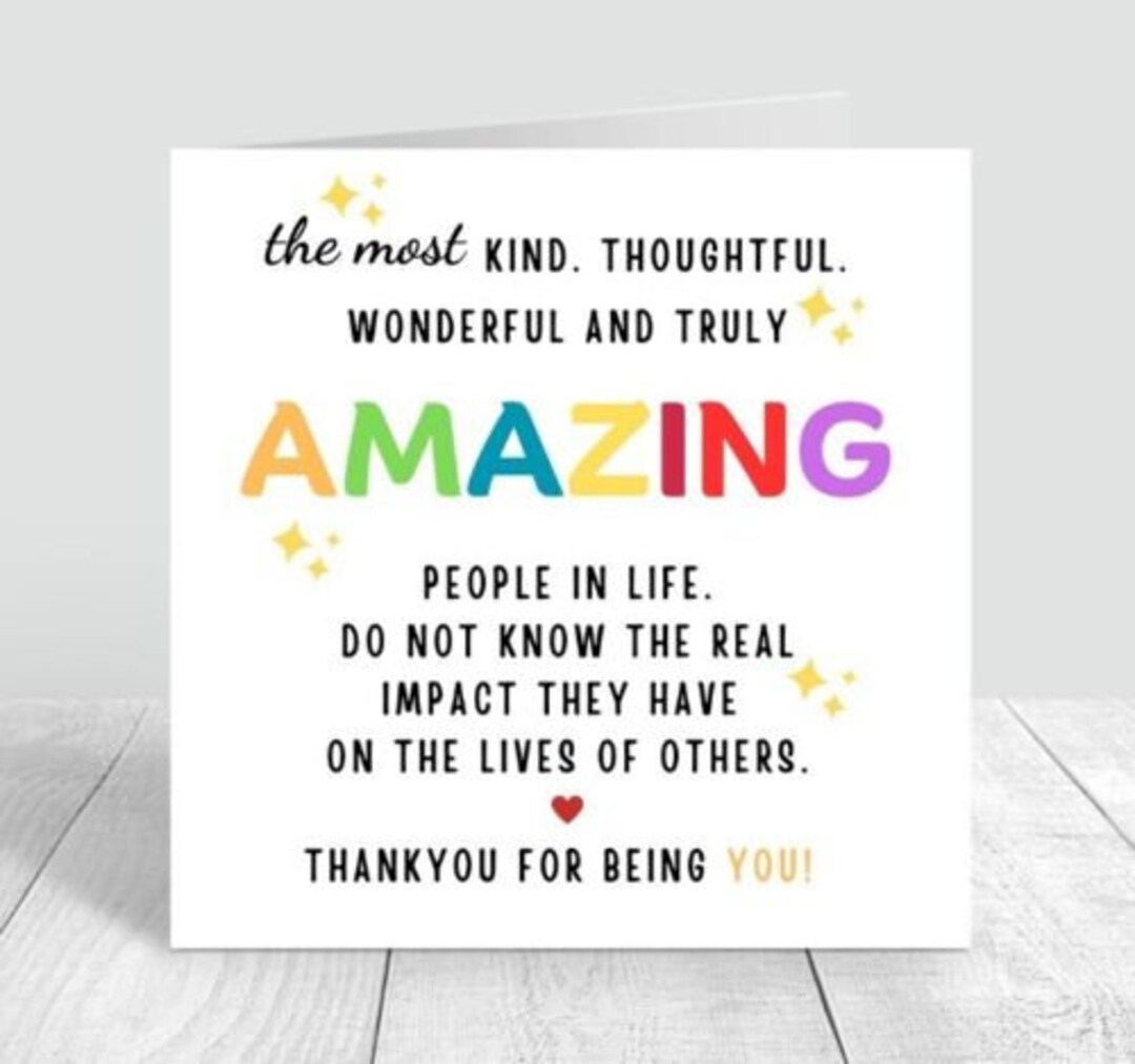 Thank You Card Friend Thank You Card Thank You for Being - Etsy